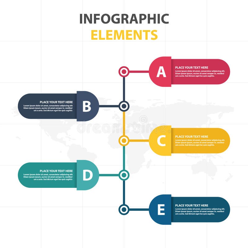 Business Infographic Timeline Process Template, Colorful Banner Text Box Desgin for Presentation ...