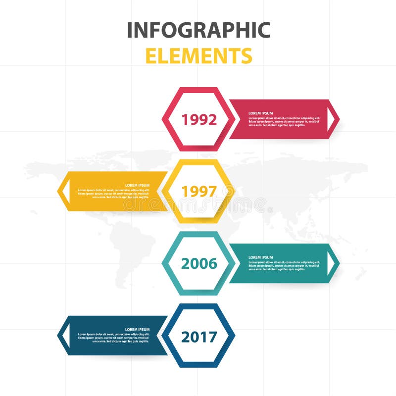 Business Infographic Timeline Process Template, Colorful Banner Text ...