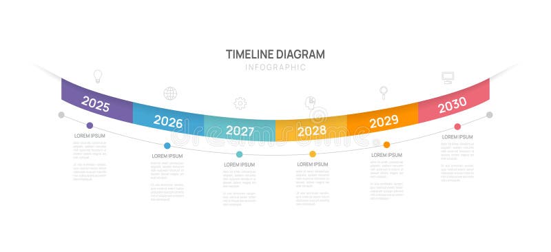 Business Infographic Timeline 6 Steps Template, Project Planning by ...
