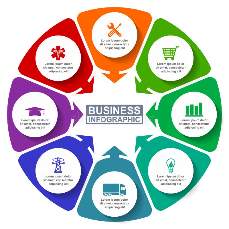Business Infographic Vector Template for Presentation, Editable Diagram ...