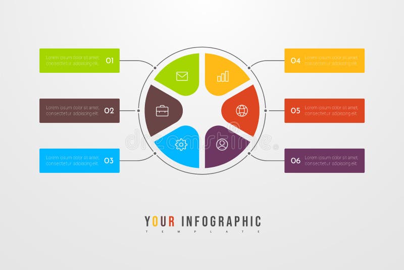 Business Infographics Circle Style with 6 Options, Steps or Processes ...