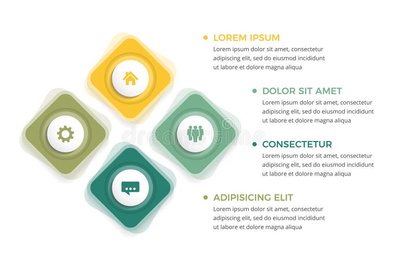 Business Infographics - 4 Elements Stock Vector - Illustration of round ...