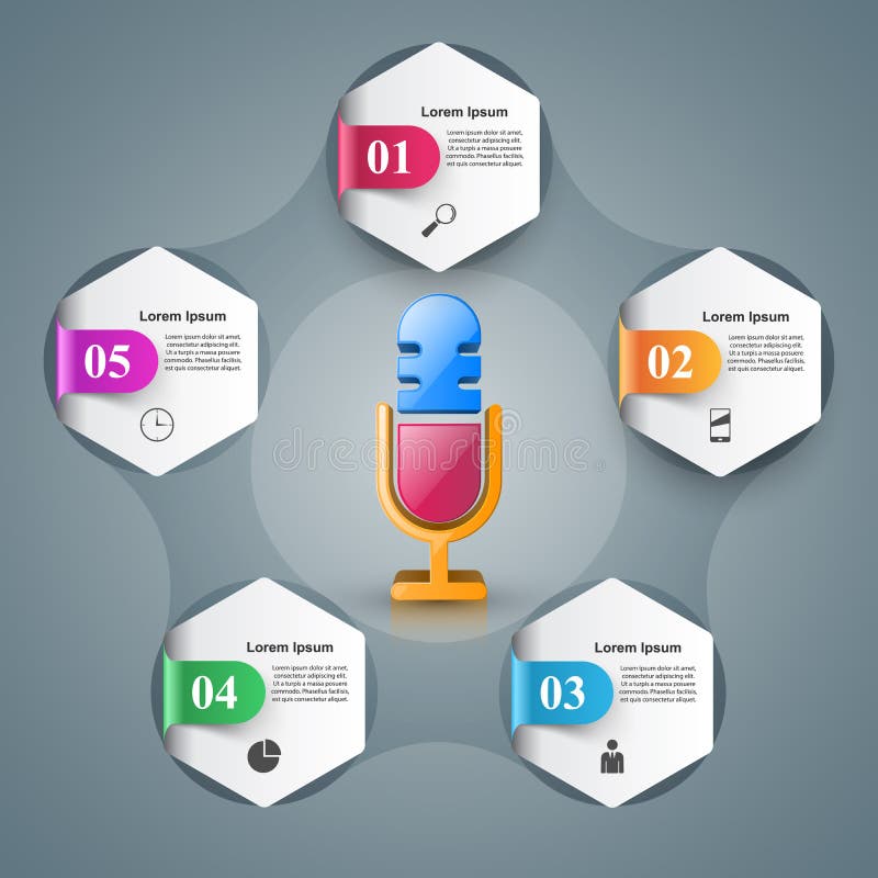 Business Infographics. Microphone Icon. Stock Vector - Illustration of ...