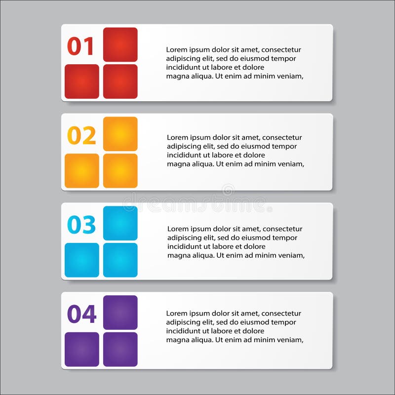 Business Infographics Number Banners Template or Website Layout. Vector ...