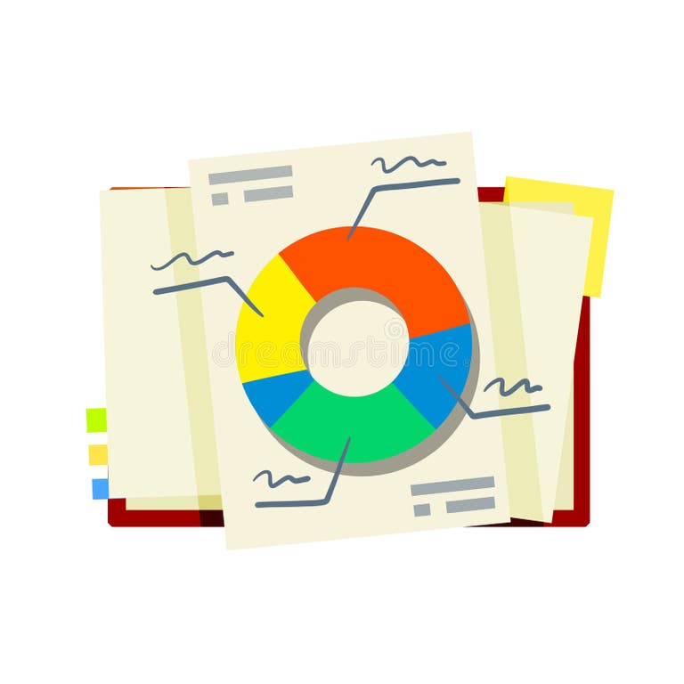 Business Infographics on Piece of Paper. Open Notepad Stock Vector ...