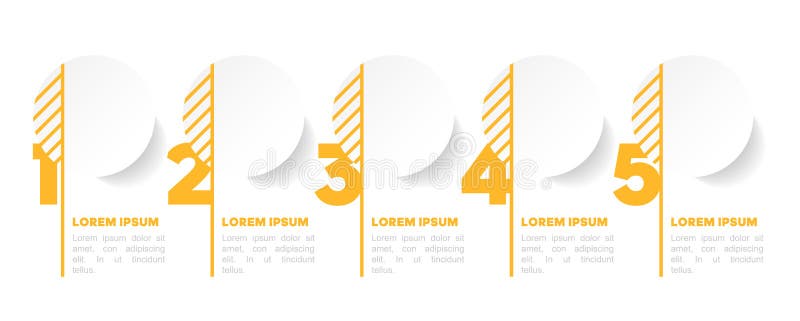 Business Infographics with Round Template Design, 5 Options or Steps ...