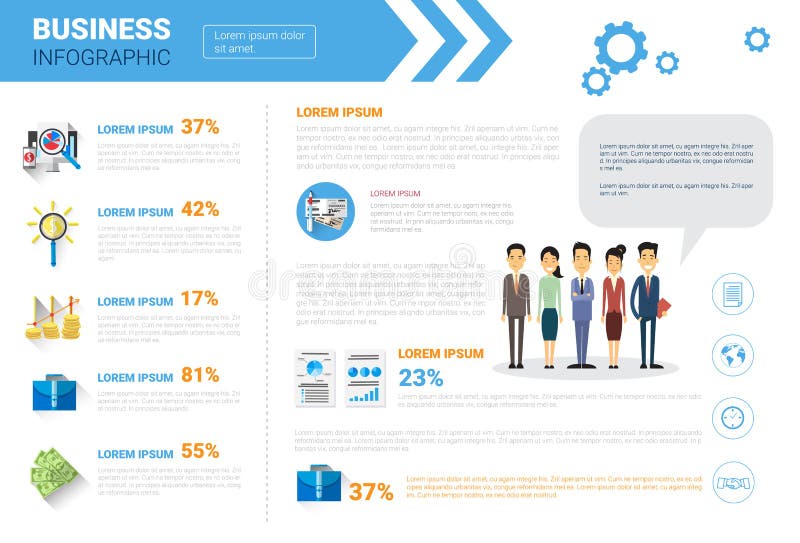 Business Infographics Set Copy Space for Presentation Data Market ...