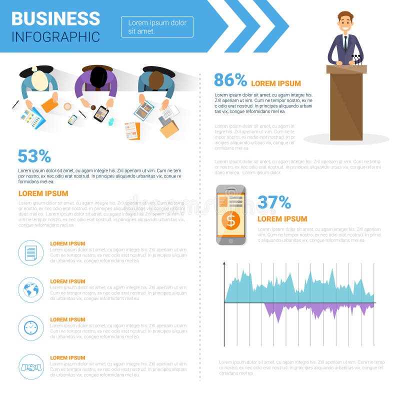 Business Infographics Set with Copy Space for Presentation Meeting ...