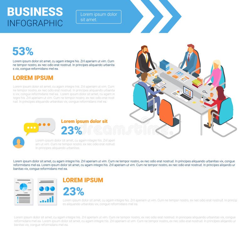 Business Infographics Set with Copy Space for Presentation Meeting ...