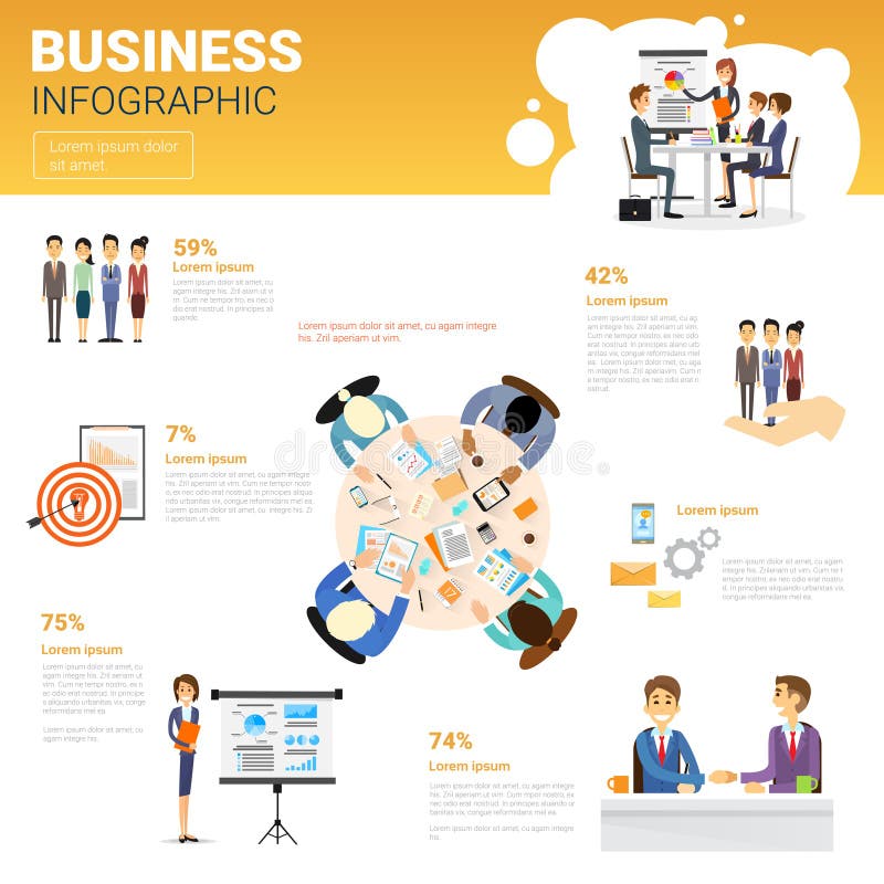 Business Infographics Set with Copy Space for Presentation Meeting ...