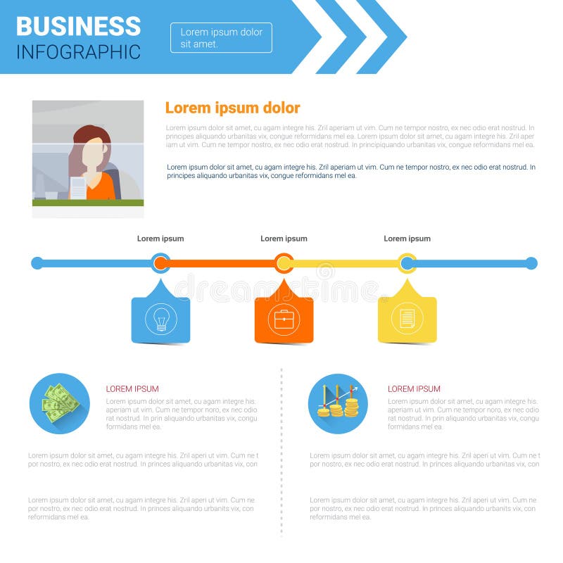 Business Infographics Set Copy Space for Presentation Paperwork with ...