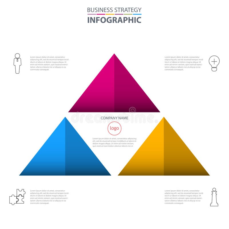 Triangle Pyramid Steps Business Infographics Strategy Design Stock ...