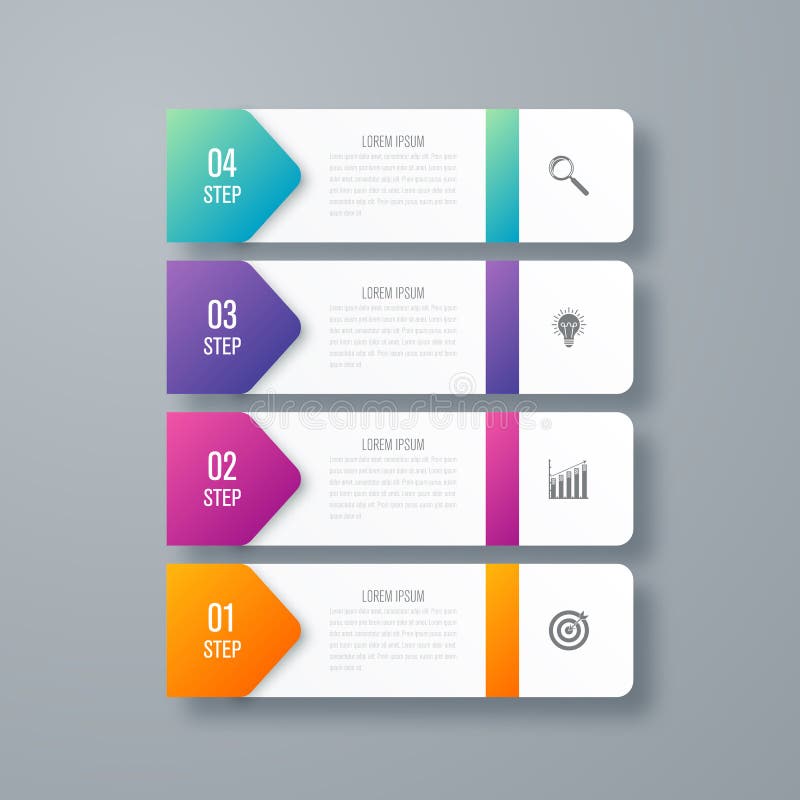 Business Infographics Template 4 Steps with Square Stock Vector ...