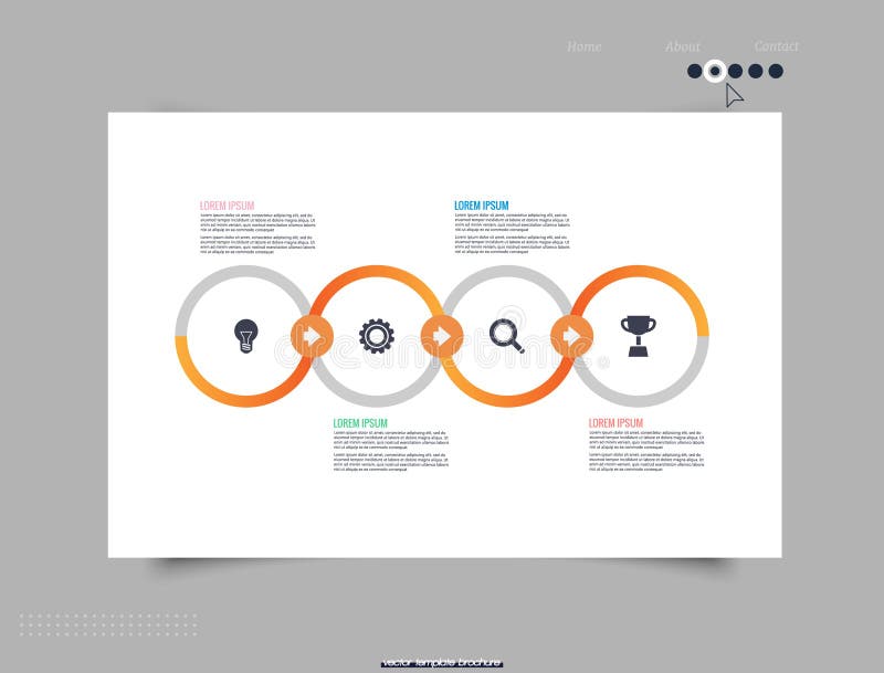 Business Infographics Template. Timeline with 4 Circle Arrow Steps ...