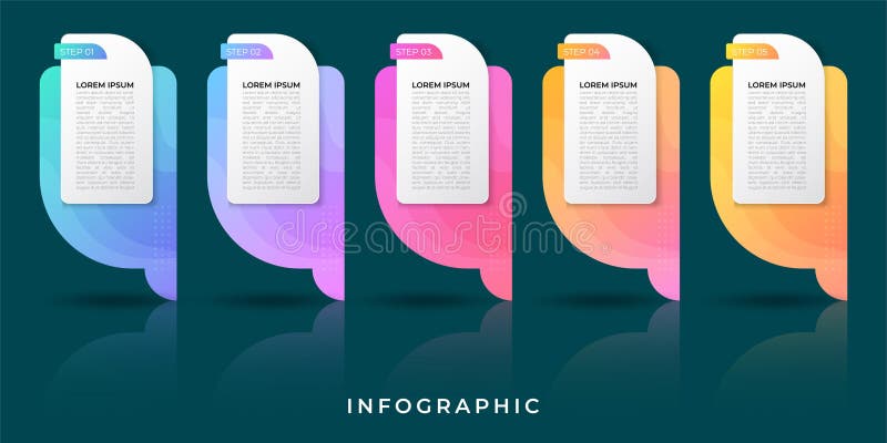Business Infographics. Timeline with 5 Steps, Labels Stock Illustration ...