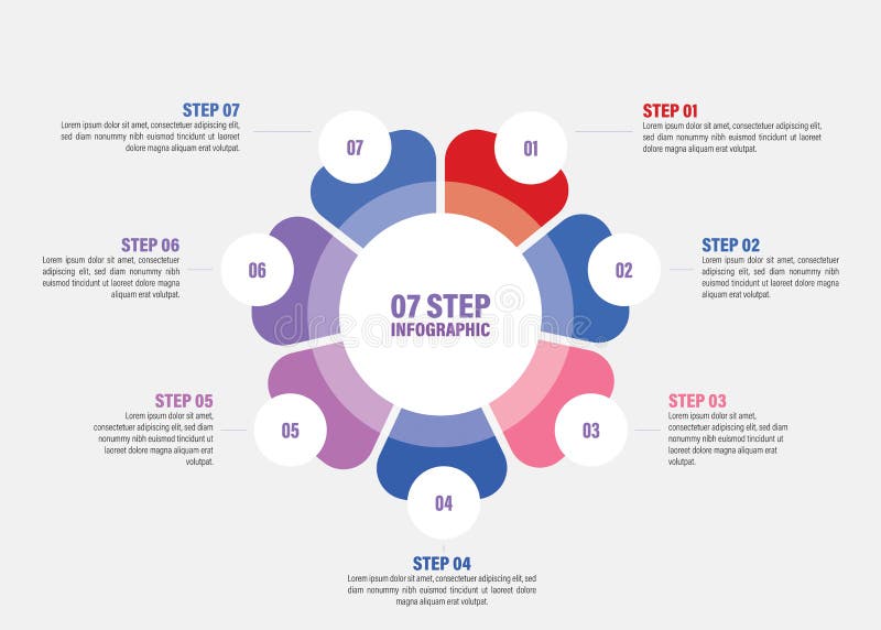 Business Infographics. Vector Flower Chart with 5, 6, 7, 8, 9, 10 Steps ...
