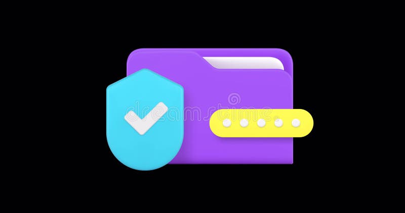 Business Information Document Data Protection 3d Animation with Alpha ...