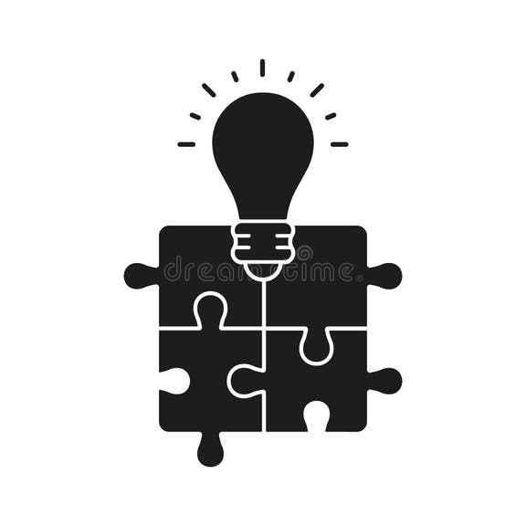 Business Innovation, Problem Solving Glyph Pictogram. Creative Solution ...