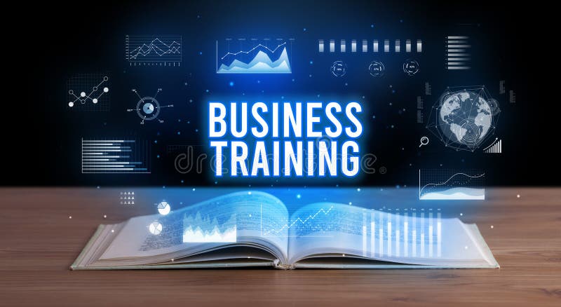 Business Inscription Coming Out from an Open Book Stock Illustration ...