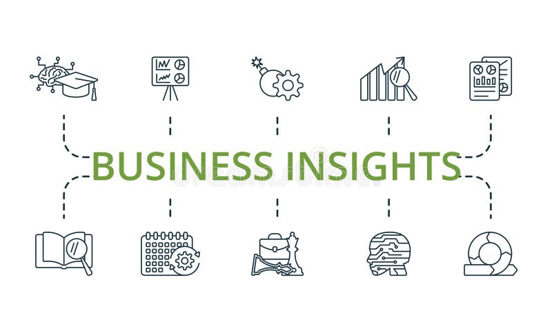 Business Insights Thin Line Icon Set. Monochrome Simple Business ... Business Insights Thin Line Icon Set. Monochrome Simple Business ...