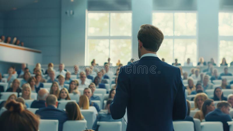 Business Instructor Giving a Lecture To a Class Stock Illustration ...