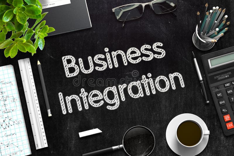 Business Integration on Black Chalkboard. 3D Rendering. Stock Image ...