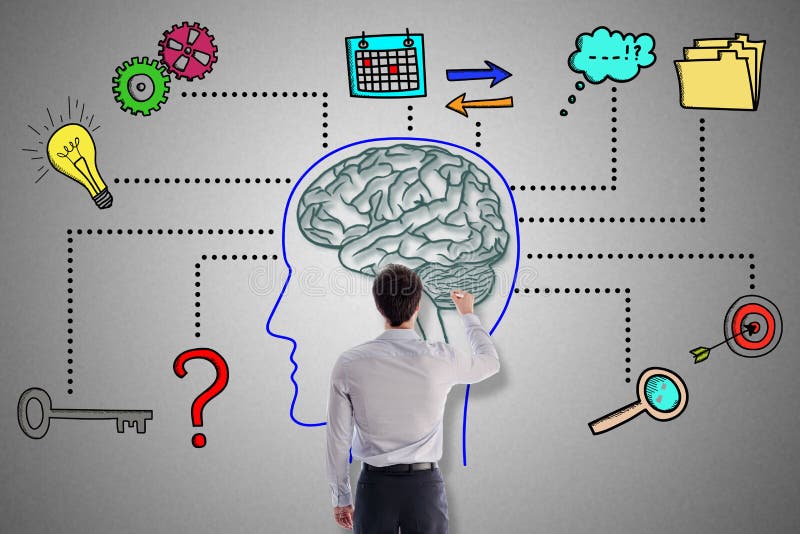 Business Intelligence Concept Drawn by a Man Stock Illustration ...