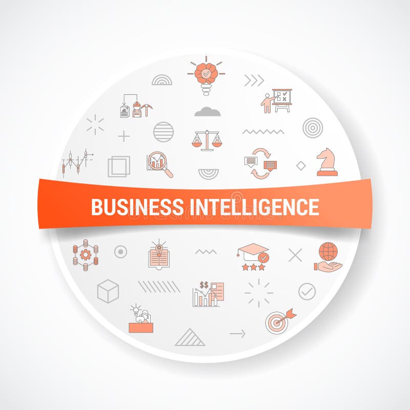 Business Intelligence Concept with Icon Concept with Round or Circle ...