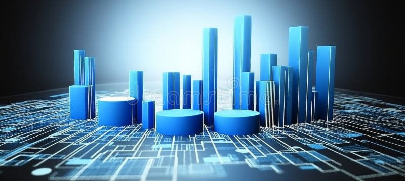 Business Intelligence Glossy City 3D Bars Tech Statistics Data ...