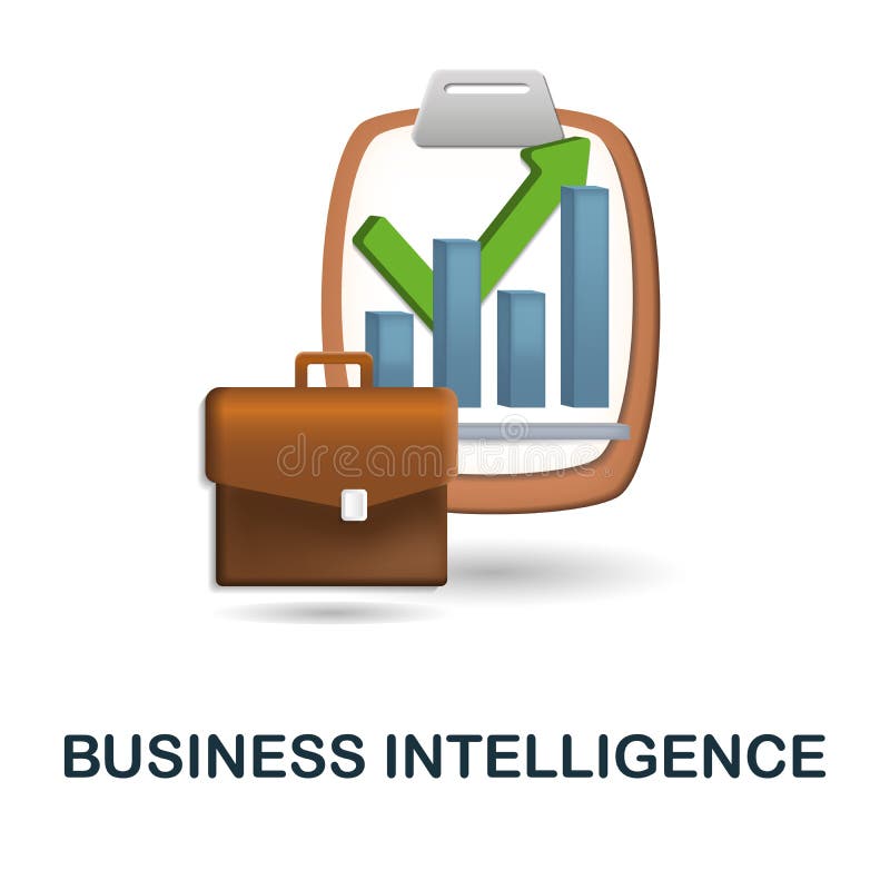 Business Intelligence Icon. 3d Illustration from Digitalization ...