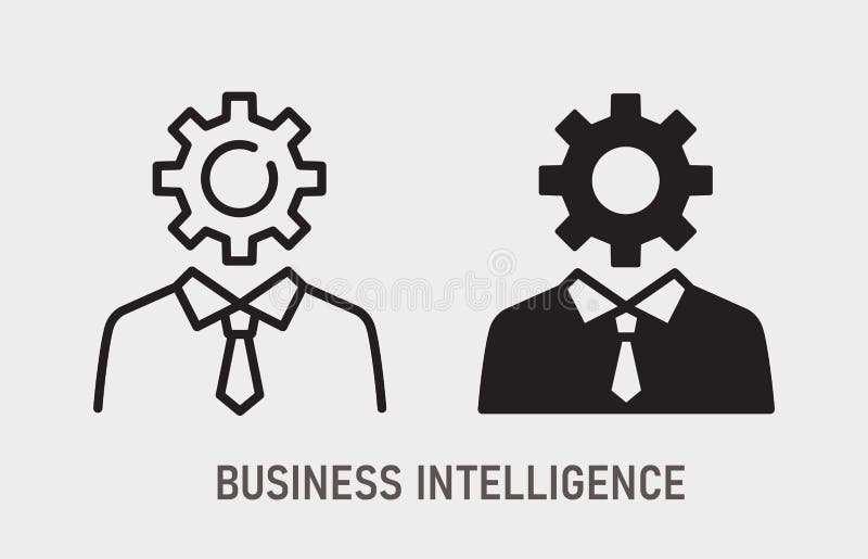 Business Intelligence Icon on White Background. Vector Illustration ...