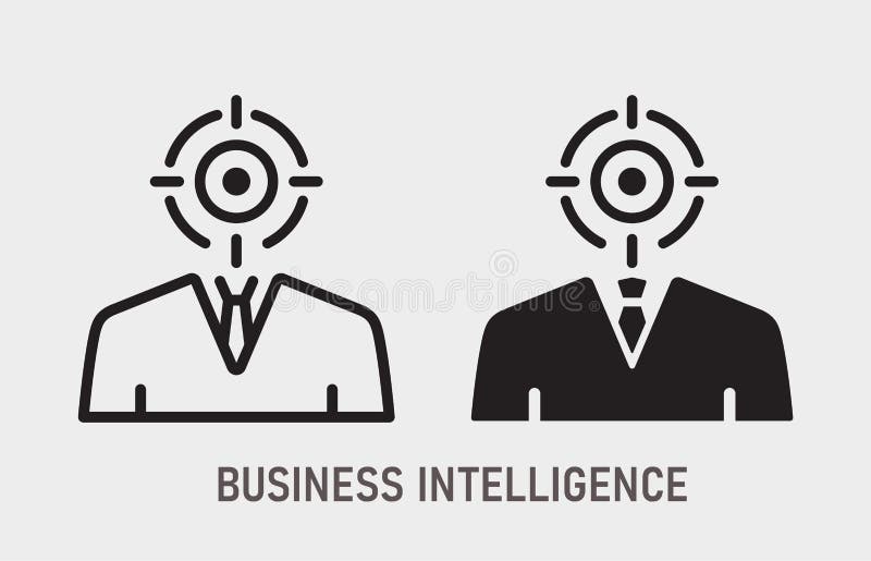 Business Intelligence Icon on White Background. Vector Illustration ...