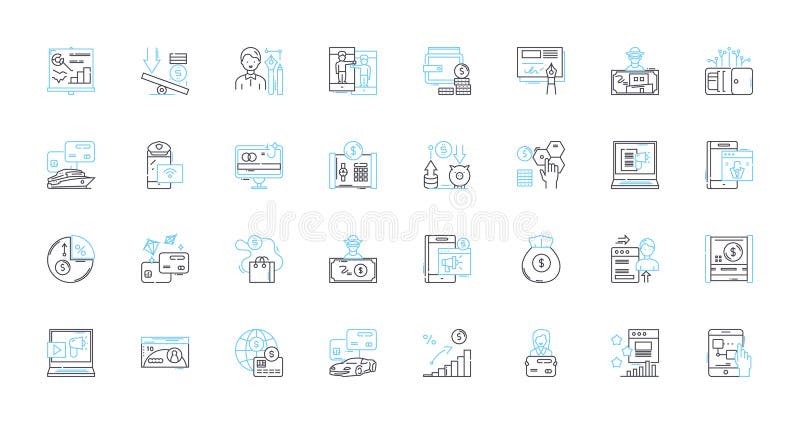 Business Intelligence Linear Icons Set. Analytics, Dashboards, Insights ...