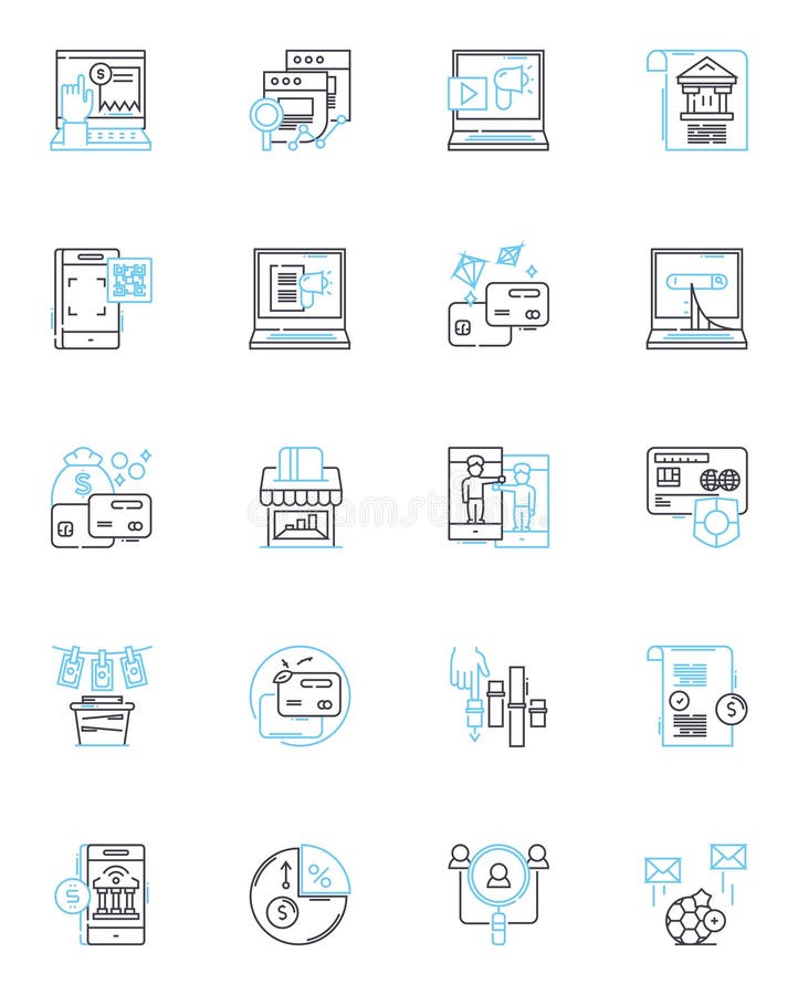 Business Intelligence Linear Icons Set. Analytics, Dashboards, Insights ...