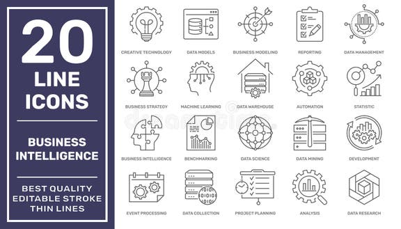 Business Intelligence Related Icons. BI Icons. Business Intelligence ...