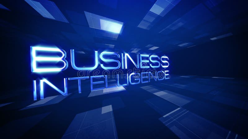 INTELLIGENCE Text on a Modern Office Building, 3d Animation Stock ...