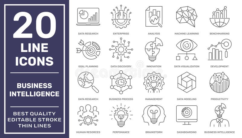 Business Intelligence Tools. Business Intelligence Concept Line Icon ...