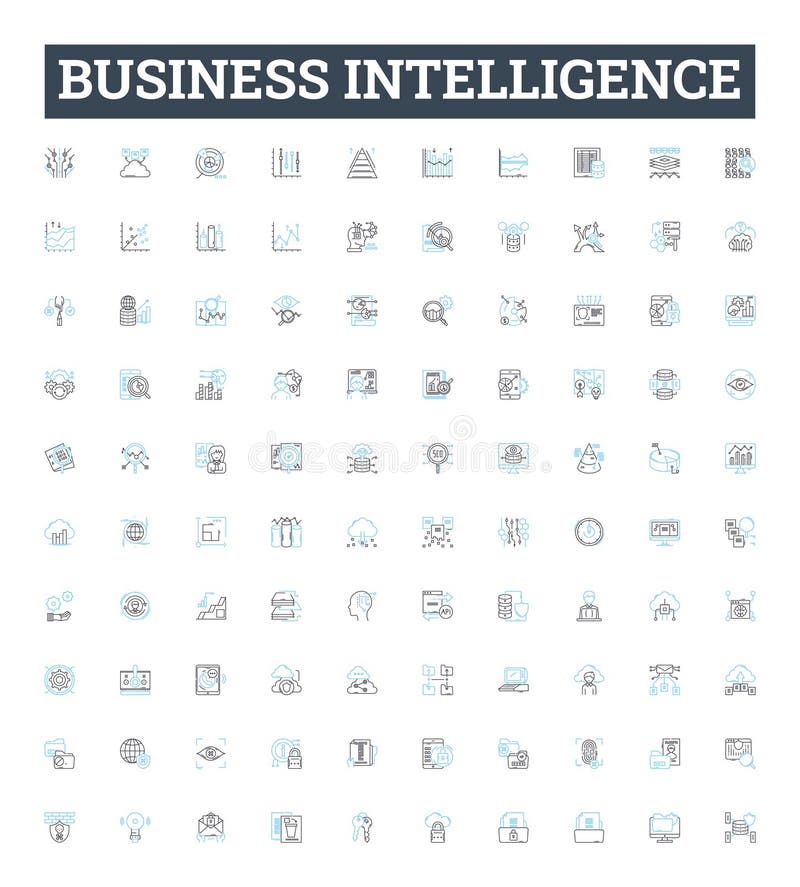 Business Intelligence Vector Line Icons Set. Business, Intelligence ...