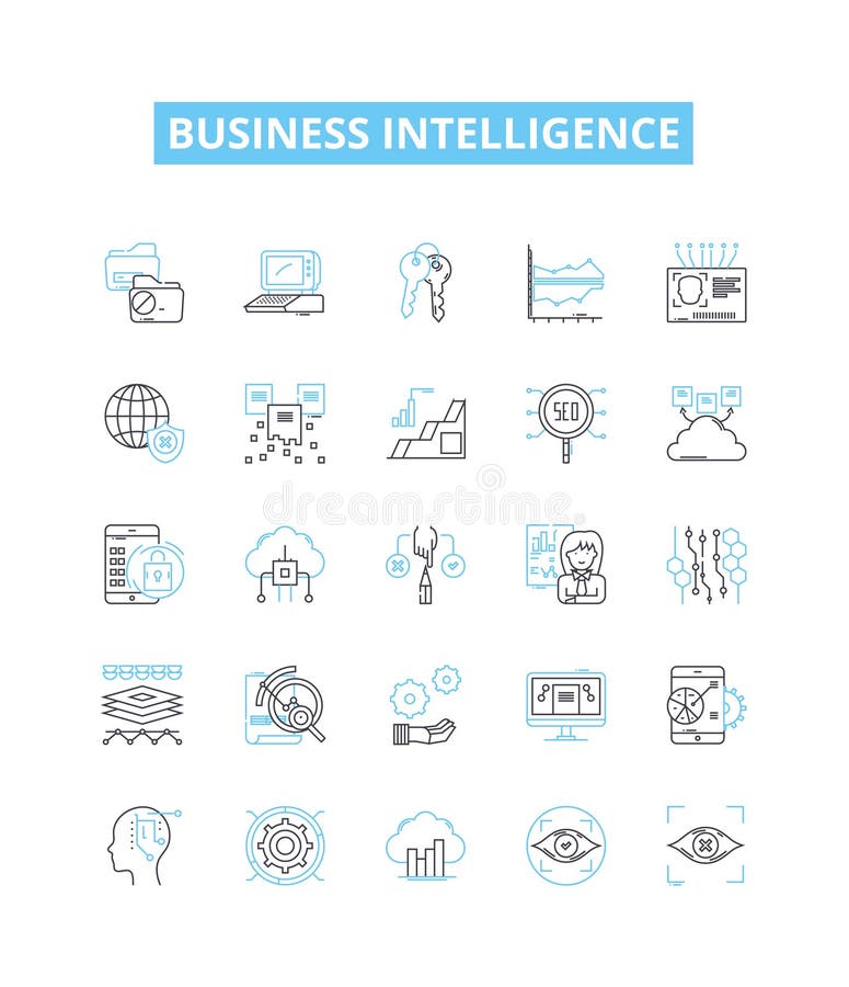 Business Intelligence Vector Line Icons Set. Business, Intelligence ...