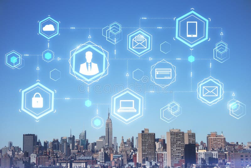 Business interface in city stock photo. Image of chart - 119160410