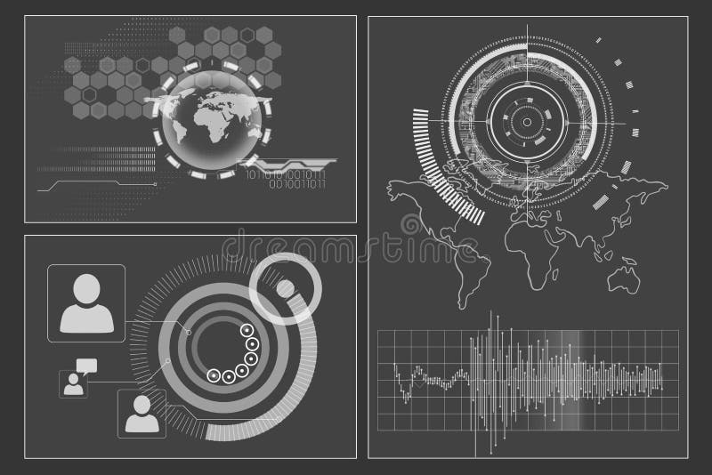 Business Interface with Graphics Stock Illustration - Illustration of ...