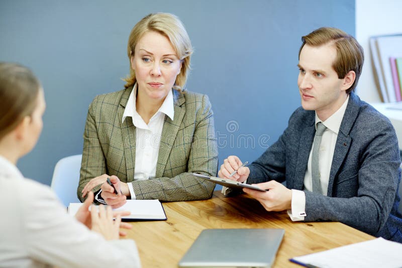 Business interview stock photo. Image of discussion - 117611032