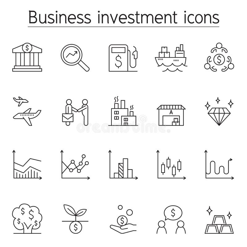 Graph, Chart, Diagram, Data, Infographic Icon Set in Thin Line Style ...