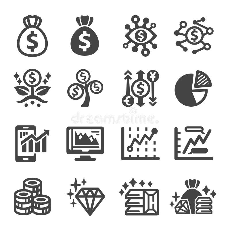 Business Investment Icon Set Stock Vector - Illustration of asset ...