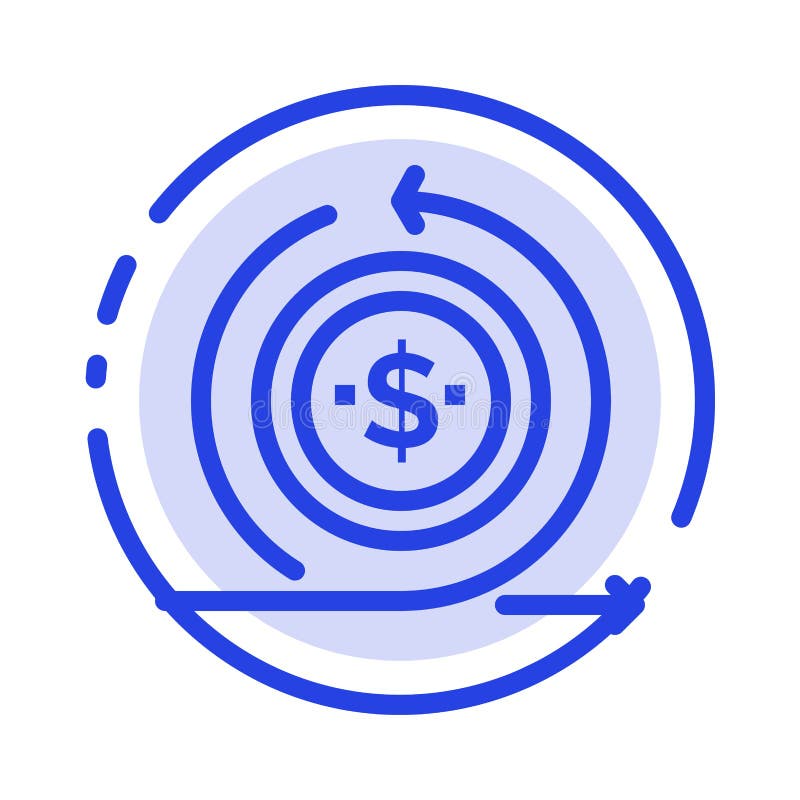 Business, Investment, Modern, on, Return Blue Dotted Line Line Icon ...
