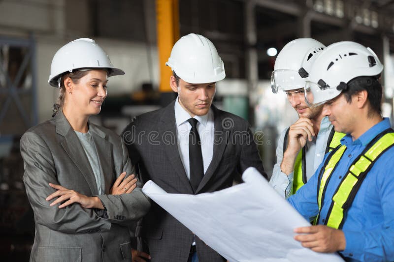 Business Investor Survey Team Working Group Discussion with Engineer ...