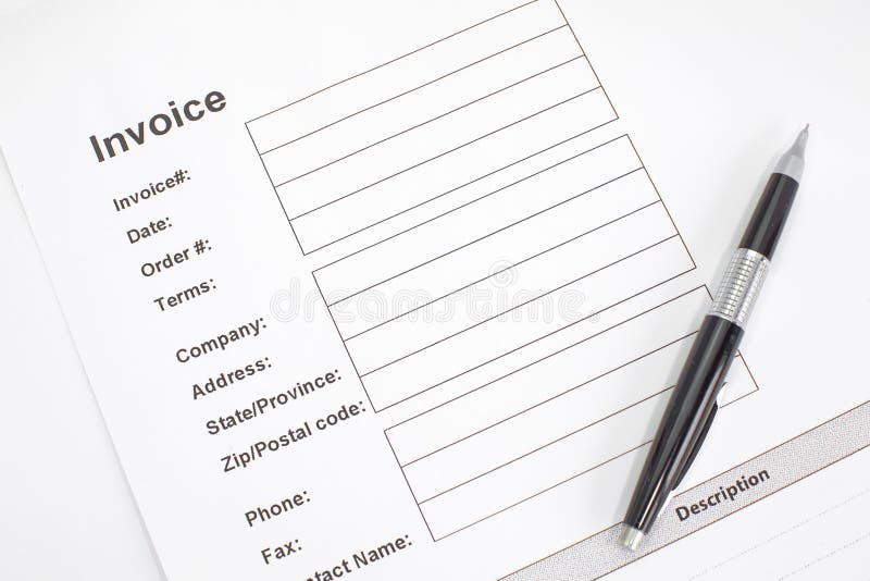 Business Invoice Paper Form Stock Image - Image of business, paperwork ...