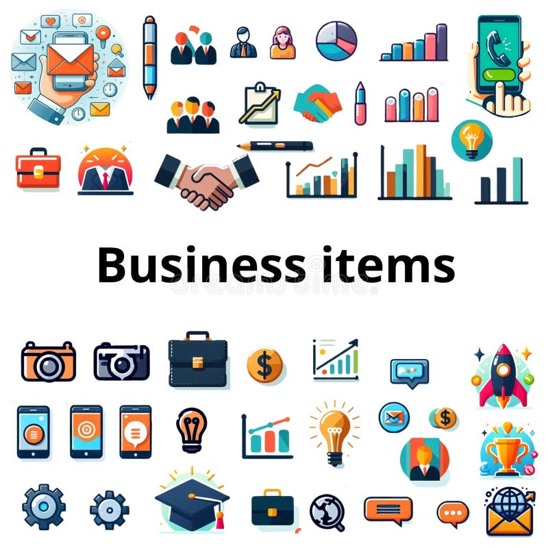 Business items stock illustration. Illustration of line - 339616428