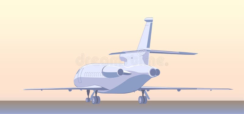 Business Jet (bizjet or BJ). Back View Stock Vector - Illustration of ...