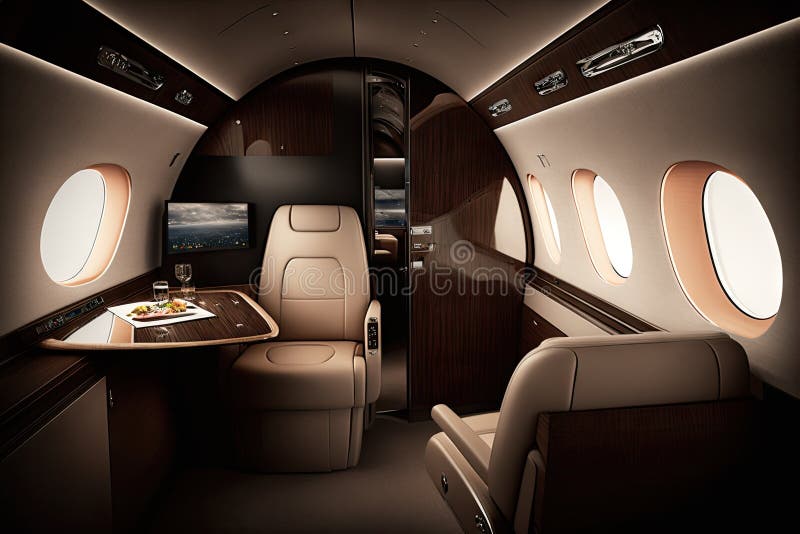 Business Jet Cabin, with Luxurious Seating and State-of-the-art ...